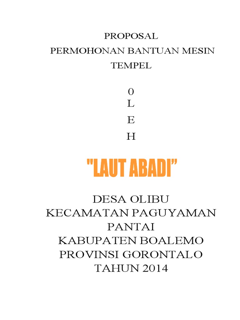 Proposal Mesin Tempel | PDF