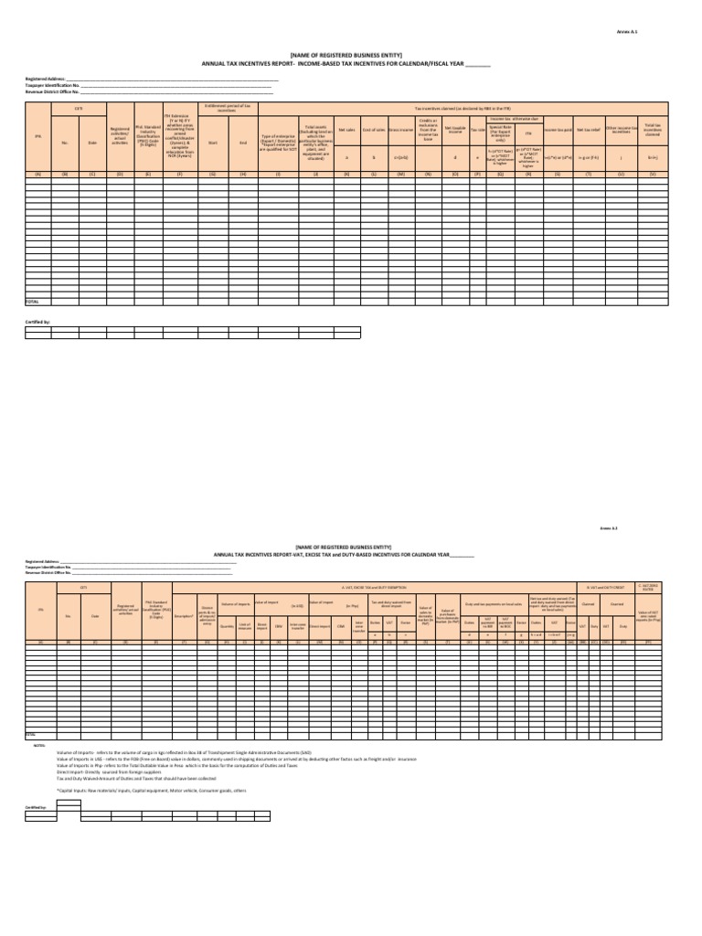 MODIFIED - TIMTA Annexes For CREATE FAs of 20 June 2021 | PDF | Expense ...