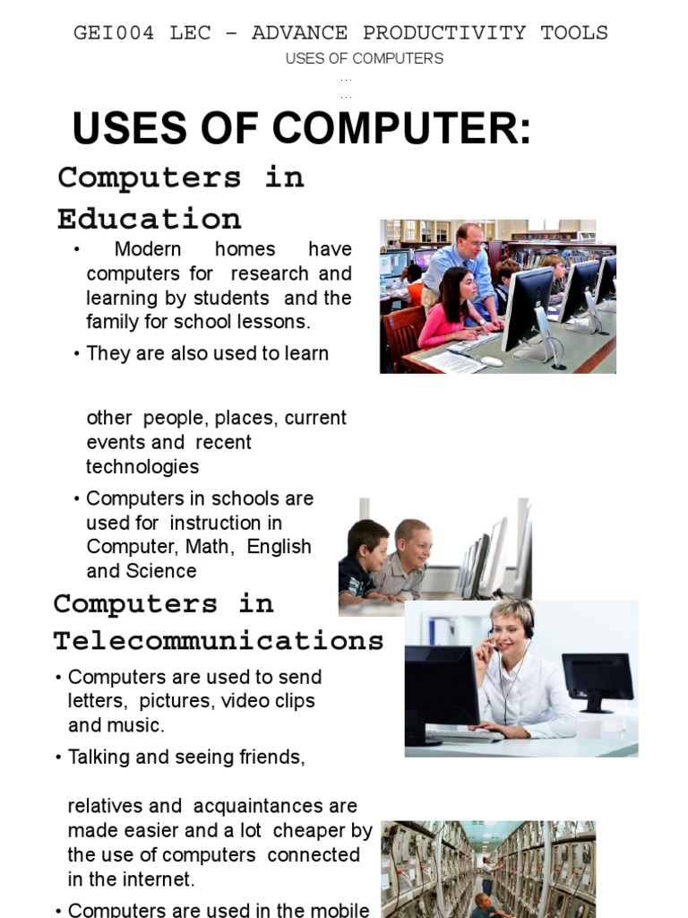 Uses of Computers | PDF | Satellite | Computer Aided Design