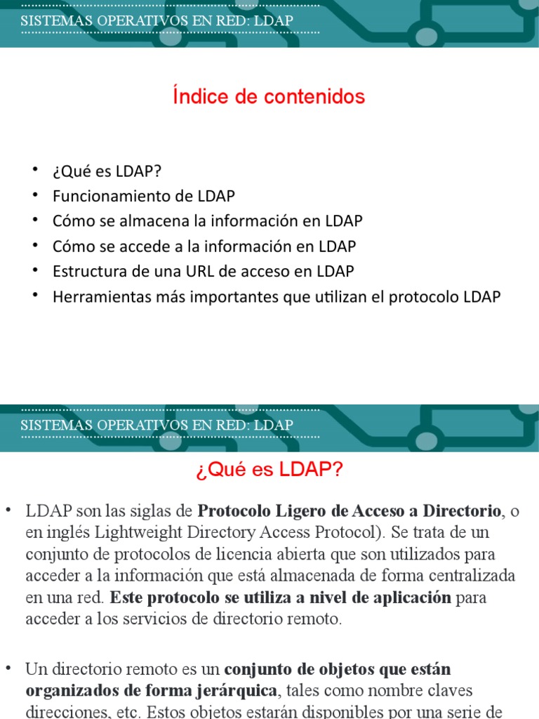 LDAP | PDF | Directorio Activo | Protocolos de red