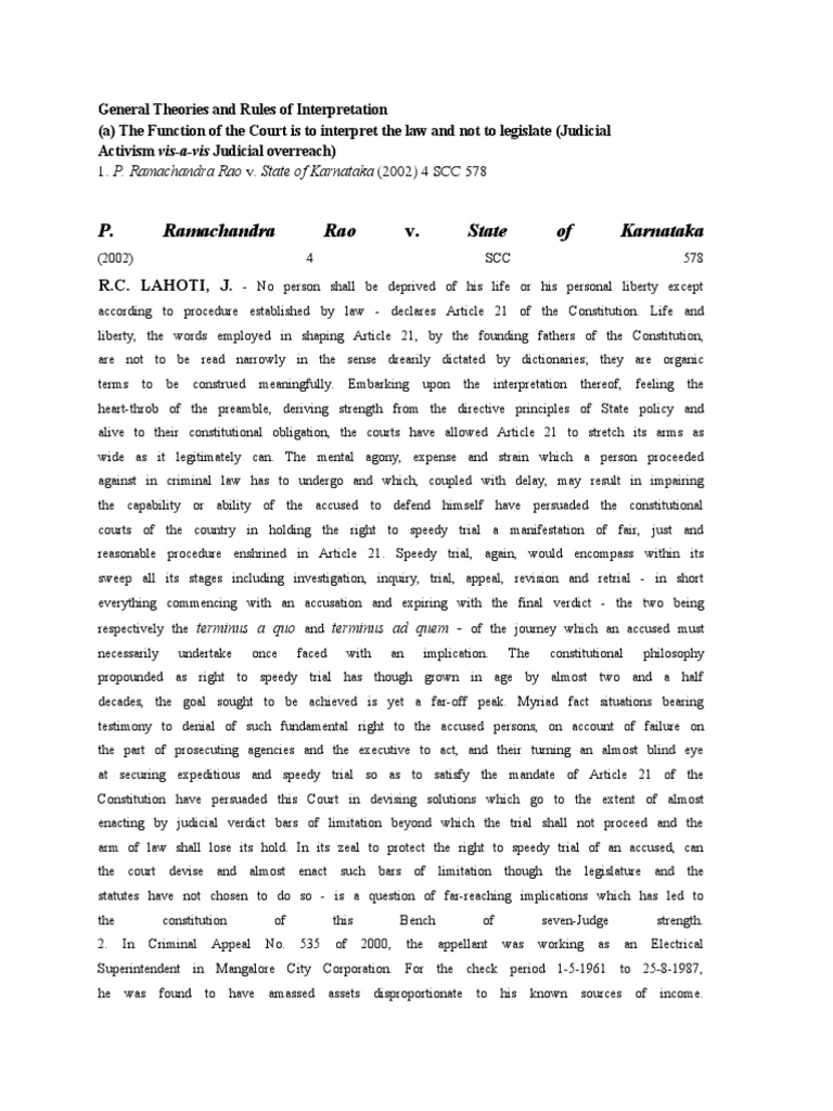 General Theories and Rules of Interpretation | PDF | Acquittal ...