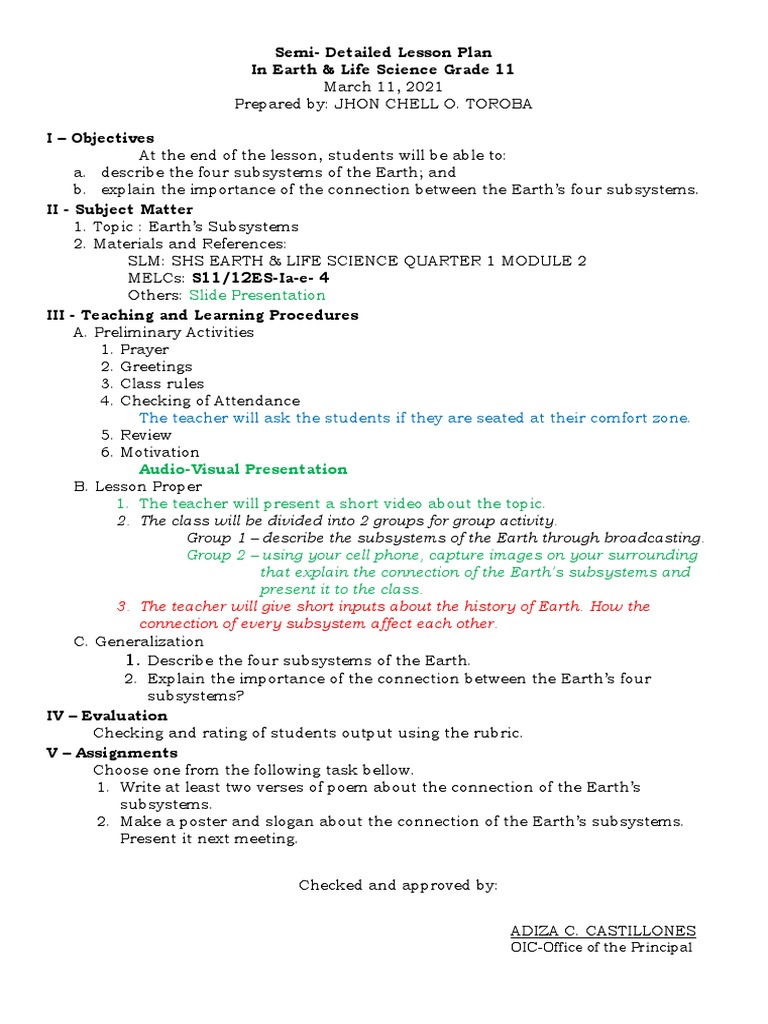 Slide Presentation: Semi-Detailed Lesson Plan in Earth & Life Science ...