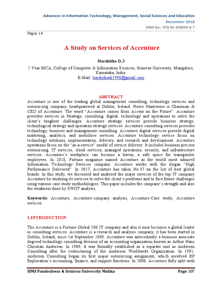 Accenture Case Study | PDF | Accenture | Strategic Management