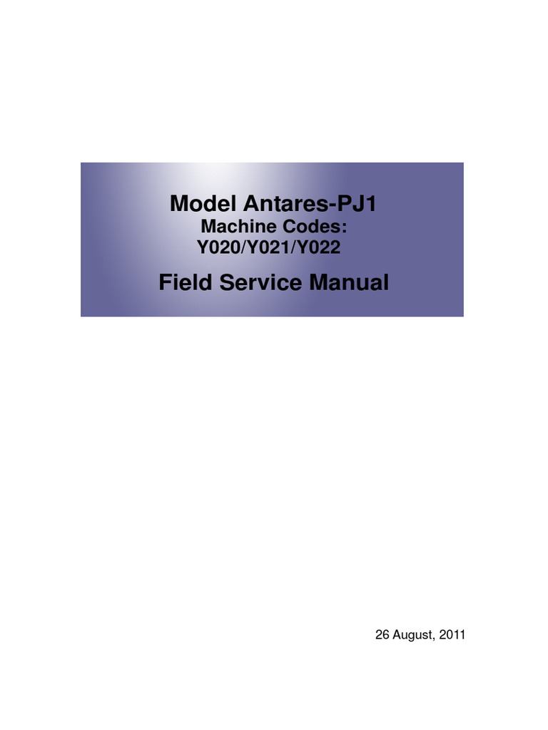 Model Antares-PJ1: Machine Codes: Y020/Y021/Y022 | PDF | Video ...