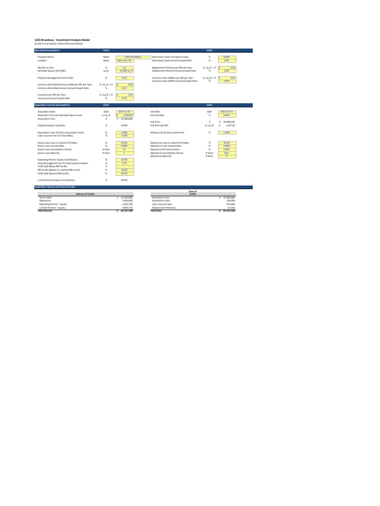 Real Estate Pro Forma | PDF | Internal Rate Of Return | Economies