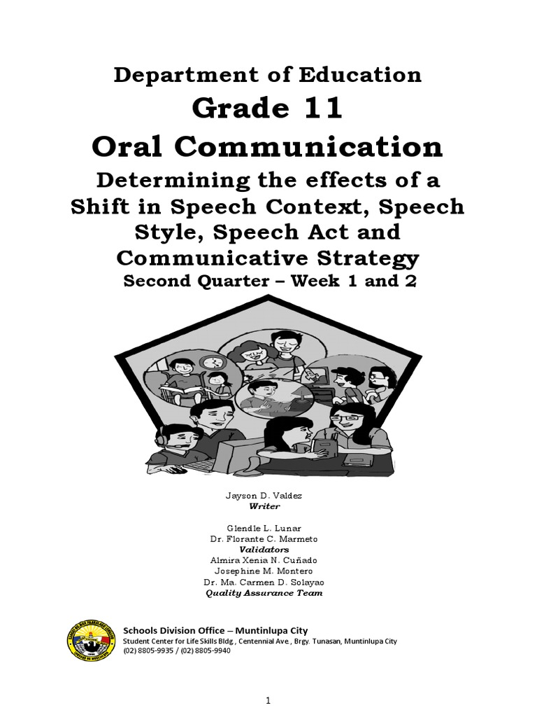Final English Grade 11 Week 1 2 Oral Com Second Quarter PDF