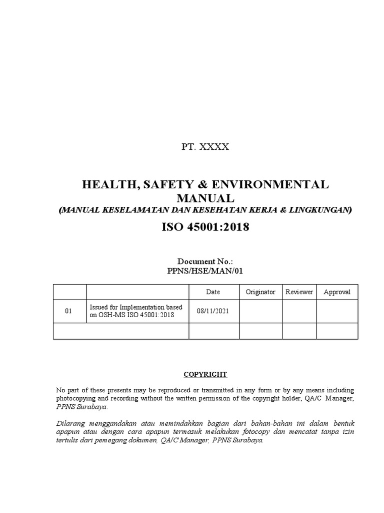 Manual Iso 45001-2018 | PDF | Risk | Internal Audit