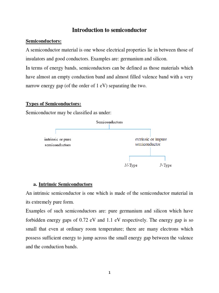 Introduction To Semiconductor: Semiconductors | PDF | Semiconductors | P–N Junction