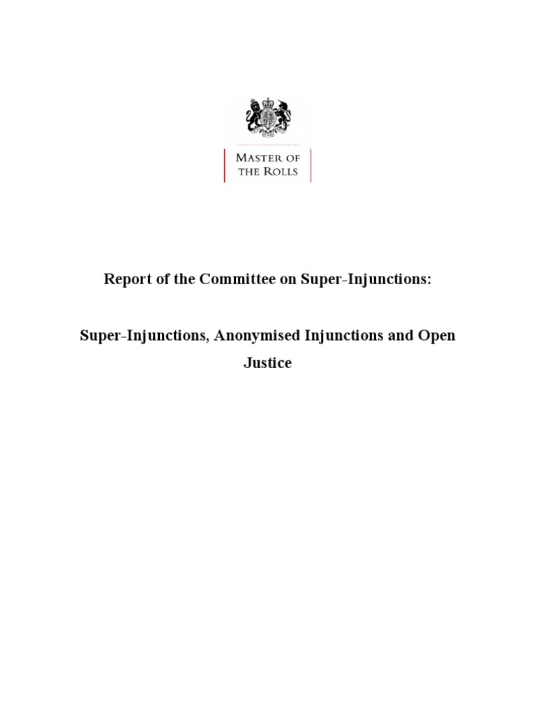 Super Injunction Report 20052011 | PDF | Injunction | Equity (Law)