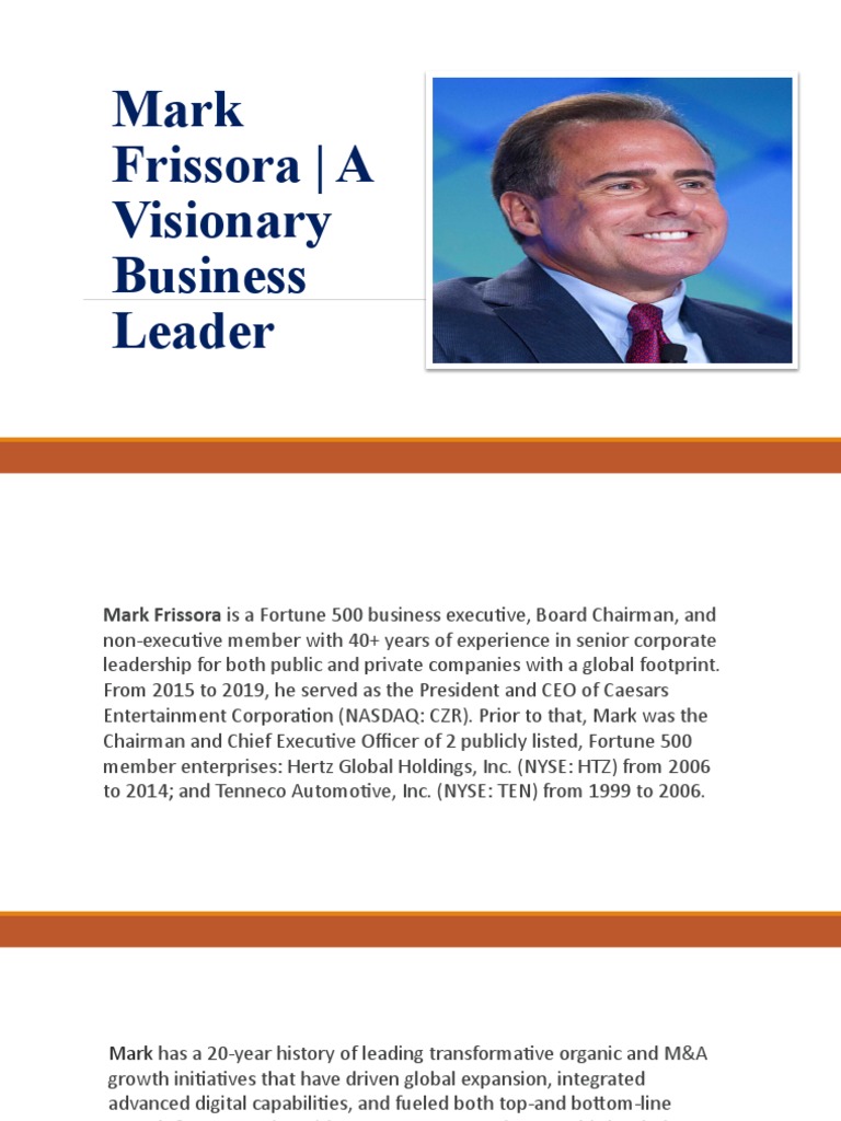 Mark Frissora - A Visionary Business Leader | PDF | Companies | Economies