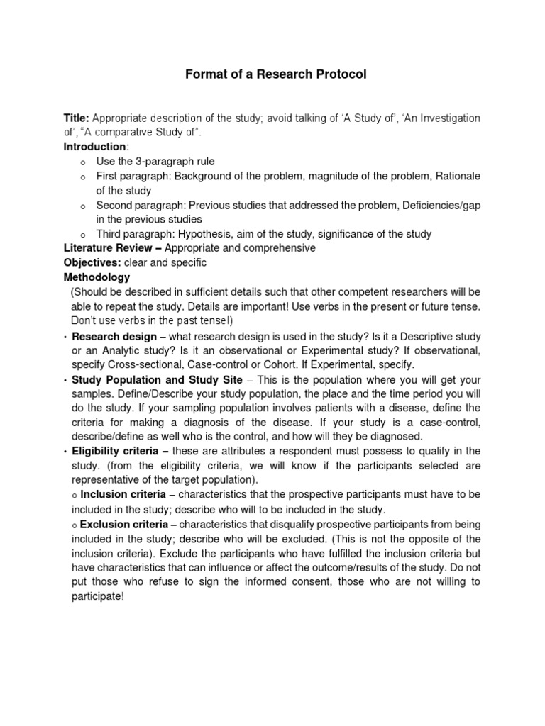 Format of A Research Protocol | PDF | Categorical Variable | Data