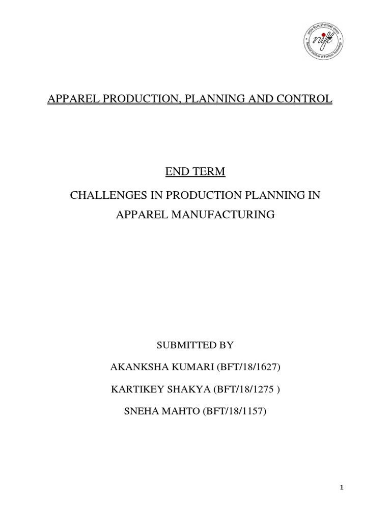 Apparel Production, Planning and Control | PDF | Inventory | Scheduling ...