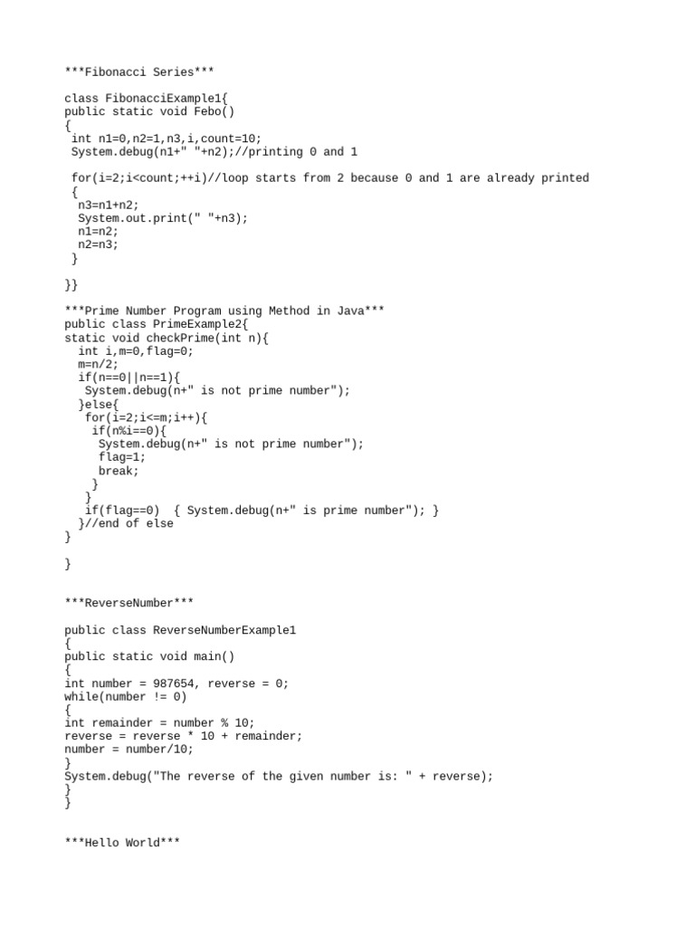Apex Basic Program For Practice | PDF | String (Computer Science) | Array Data Structure