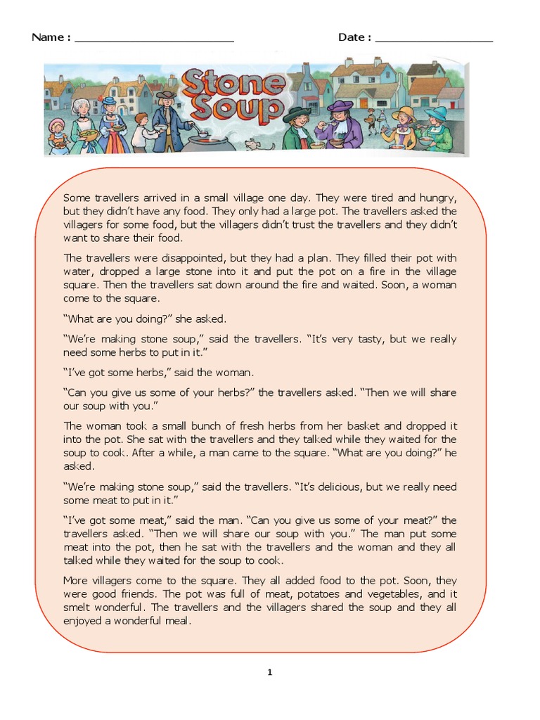 The Stone Soup (Reading) | PDF | Foods