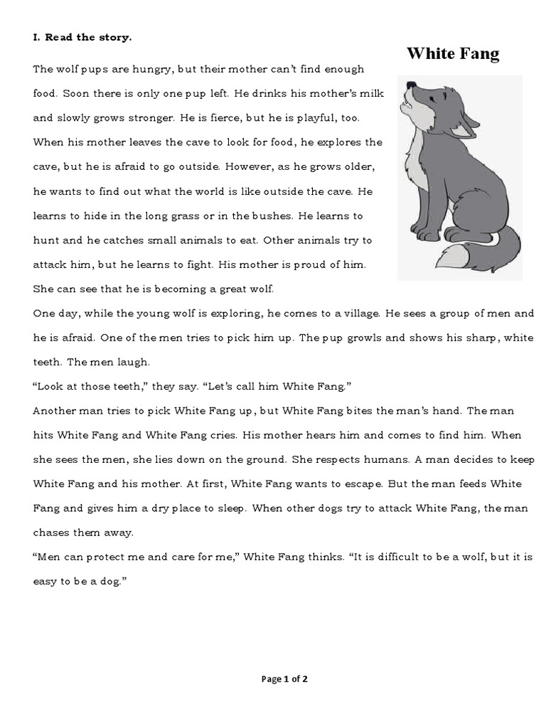 White Fang: I. Read The Story | Download Free PDF | White Fang