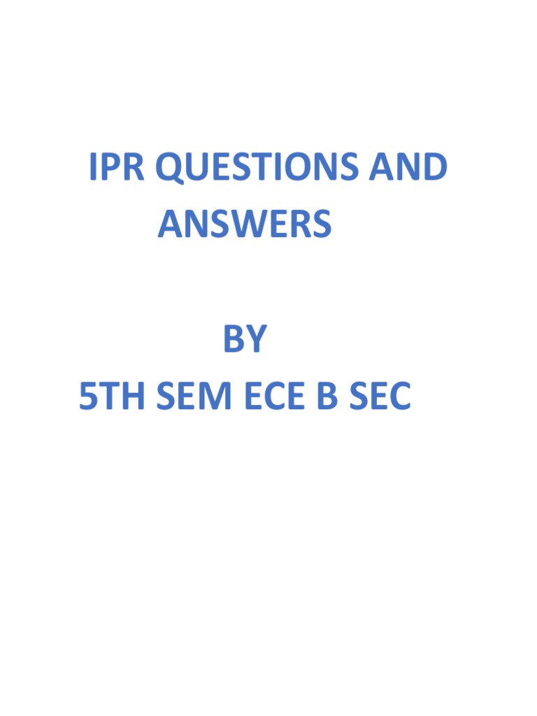 Ipr Imp Questions | PDF | Trademark | Intellectual Property
