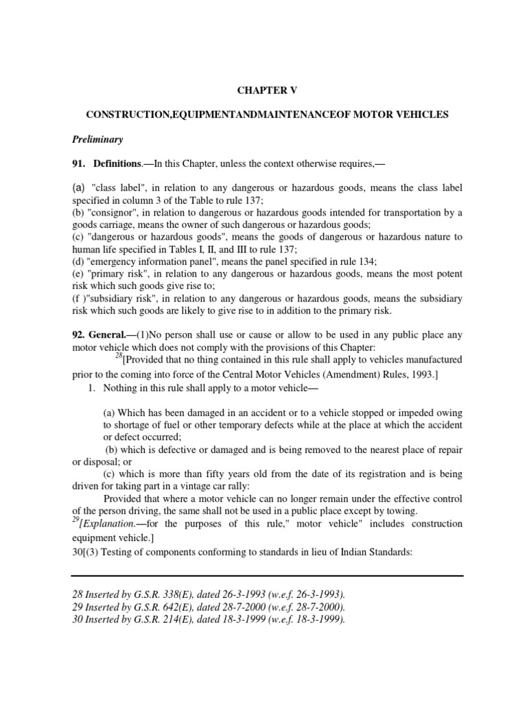 Motor Vehicle Construction & Safety Rules | PDF | Semi Trailer Truck | Tire