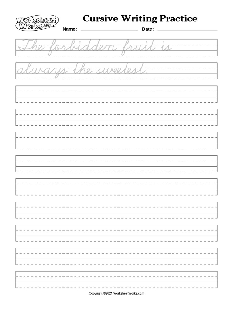Grade 5 - Cursive Writing 1 | PDF
