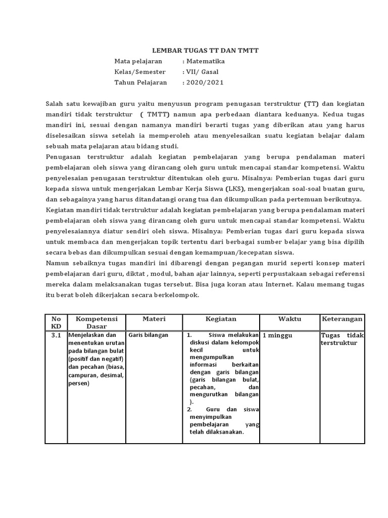 Lembar Tugas TT Dan TMTT | PDF
