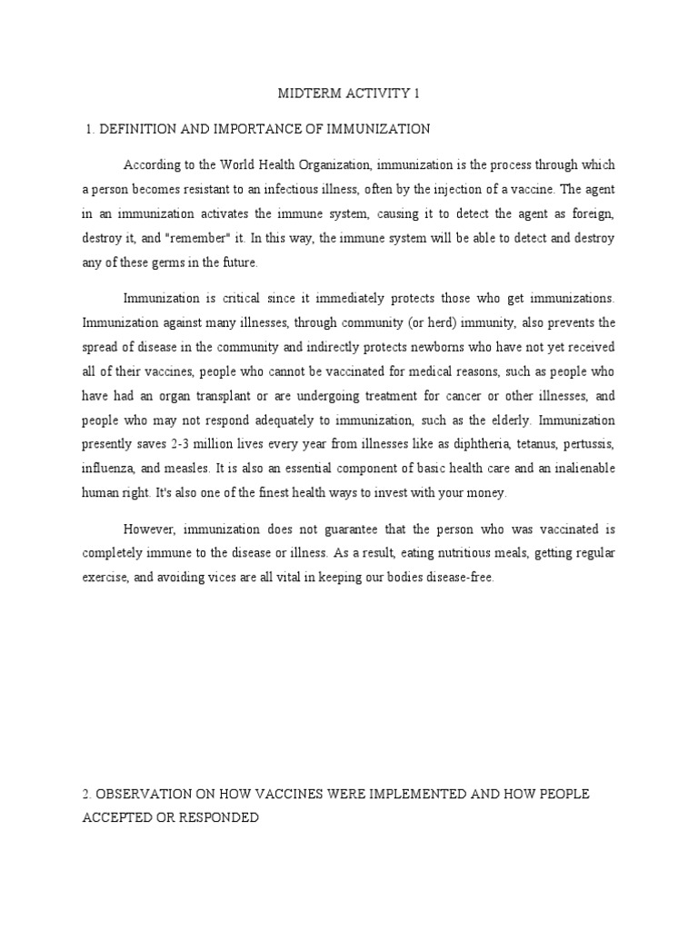 Midterm Activity Scitech | PDF | Vaccines | Vaccination