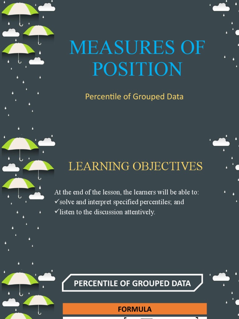 Measures of Position: Percentile of Grouped Data | PDF | Percentile