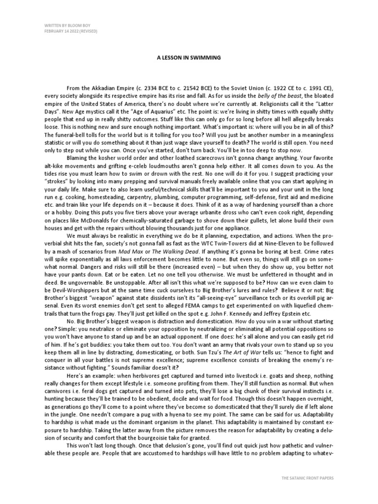The Satanic Front's Survival Guide | PDF | Politics
