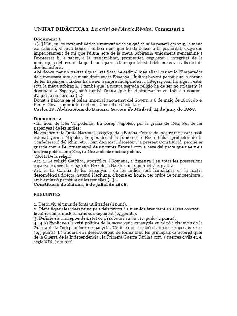 Unitat Did Ctica 1 Comentaris 2 | PDF