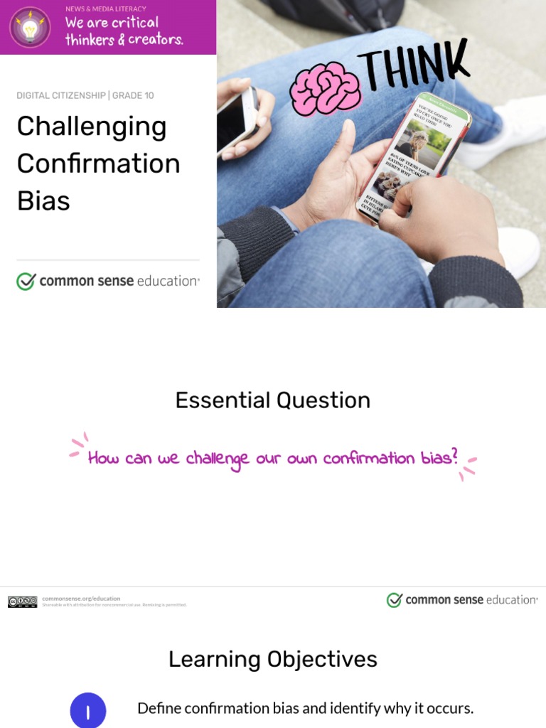 Challenging Confirmation Bias - Lesson Slides | PDF | Psychological ...