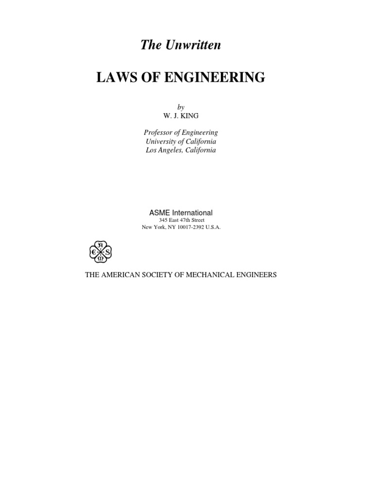 Unwritten Laws of Engineering | PDF | Experience | Matter