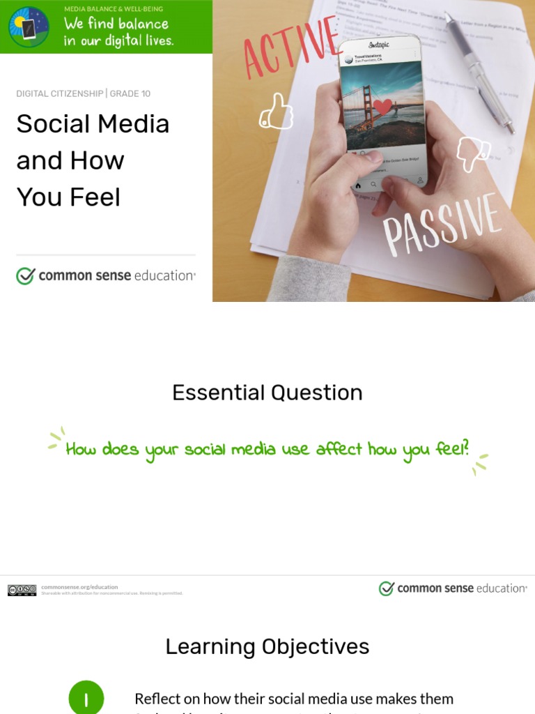 Social Media and How You Feel - Lesson Slides | Download Free PDF ...