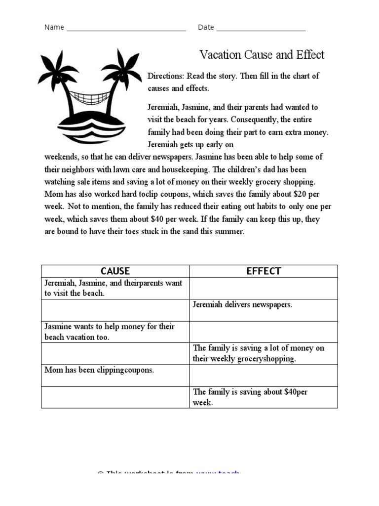 Cause and Effect Exercises XI Sem.2 | PDF