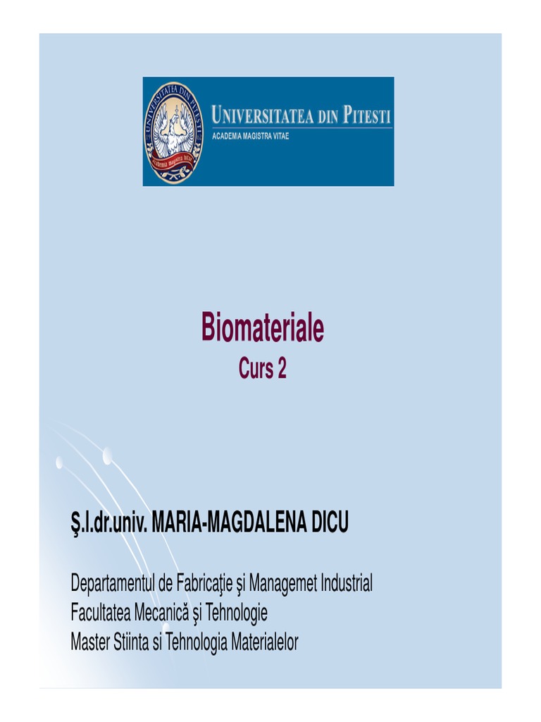 Curs 2 - Biomateriale | PDF