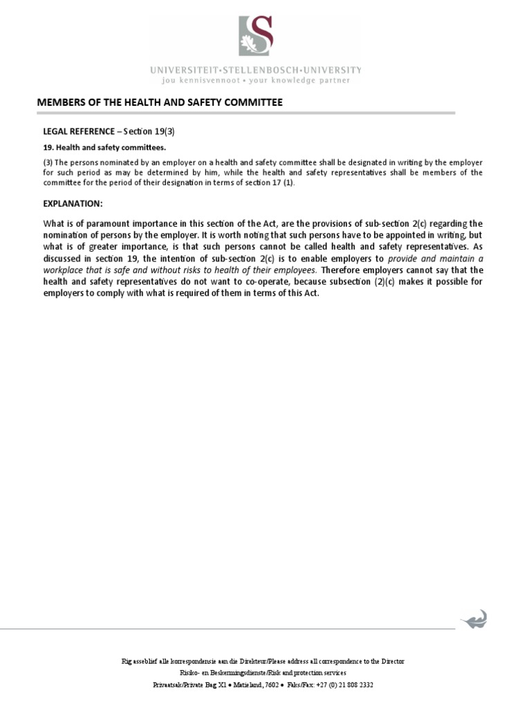 Appointment of Health and Safety Committee Members | PDF | Occupational ...