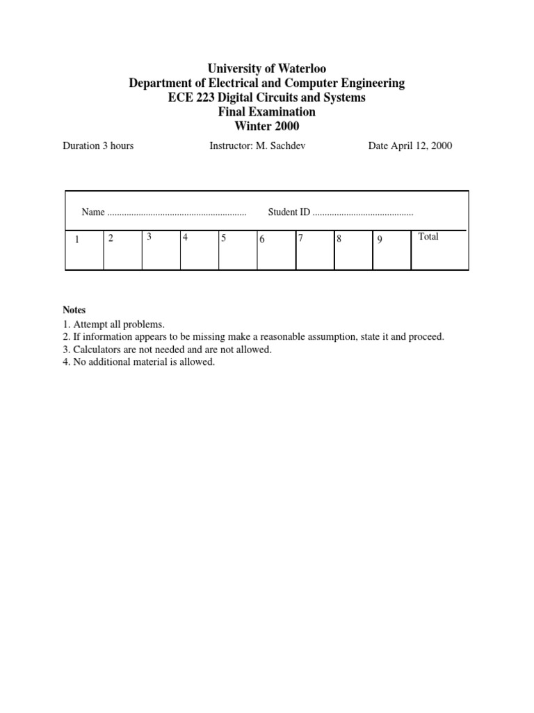 University of Waterloo Department of Electrical and Computer ...