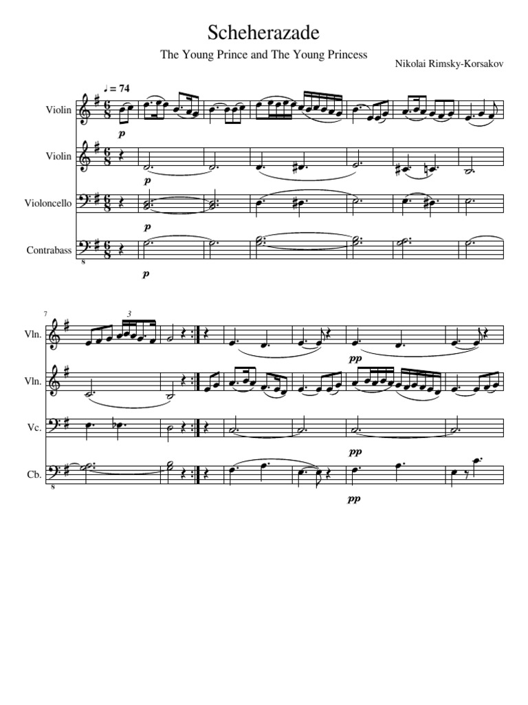 Scheherazade - Third - Movement Quartetto-Partitura - e - Parti | PDF ...