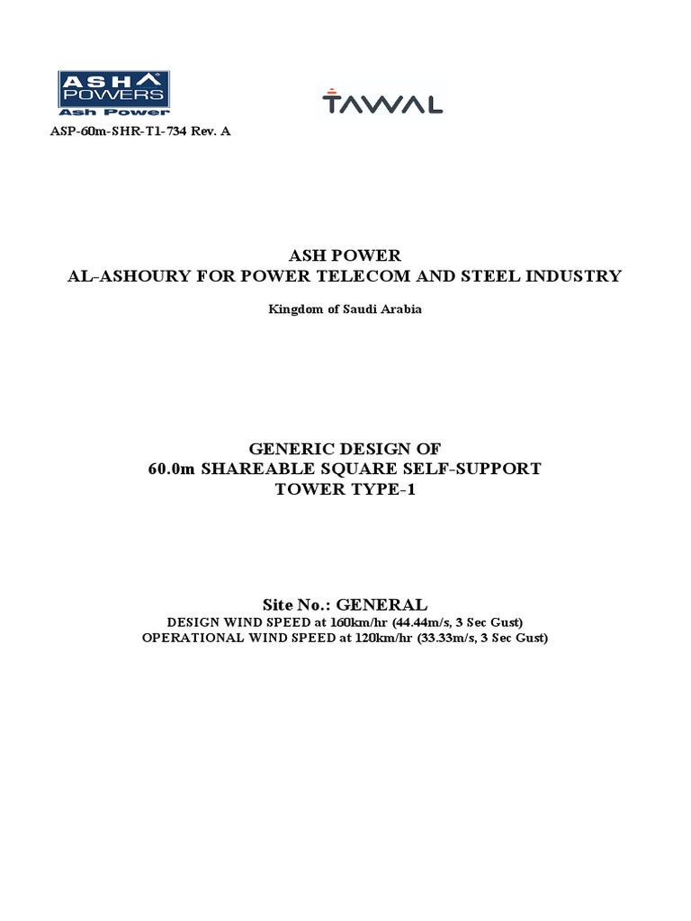 35M GRD Tower Design Report STC | PDF | Screw | Bending