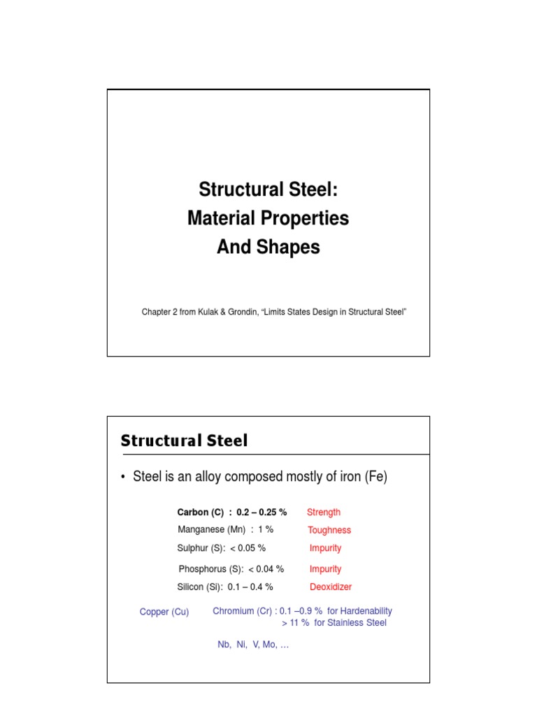 Lec-2 Structural Steel Properties | PDF | Steel | Stainless Steel