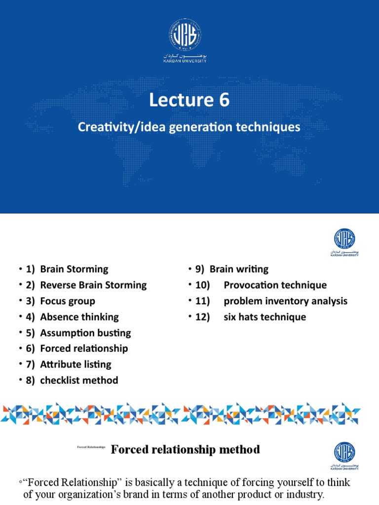 Creativity/idea Generation Techniques | PDF | Thought | Brainstorming