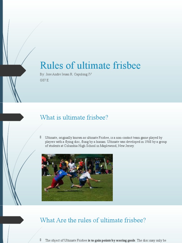 Rules of Ultimate Frisbee | PDF | Sports | Gaming