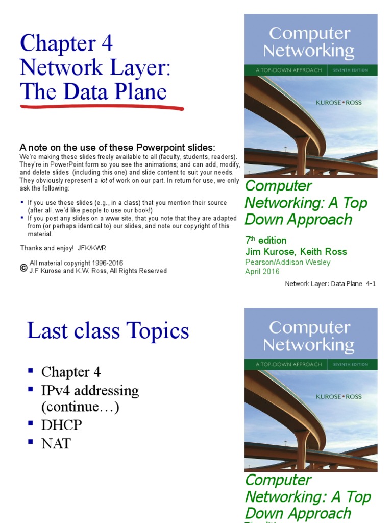 Network Layer: The Data Plane: Computer Networking: A Top Down Approach ...