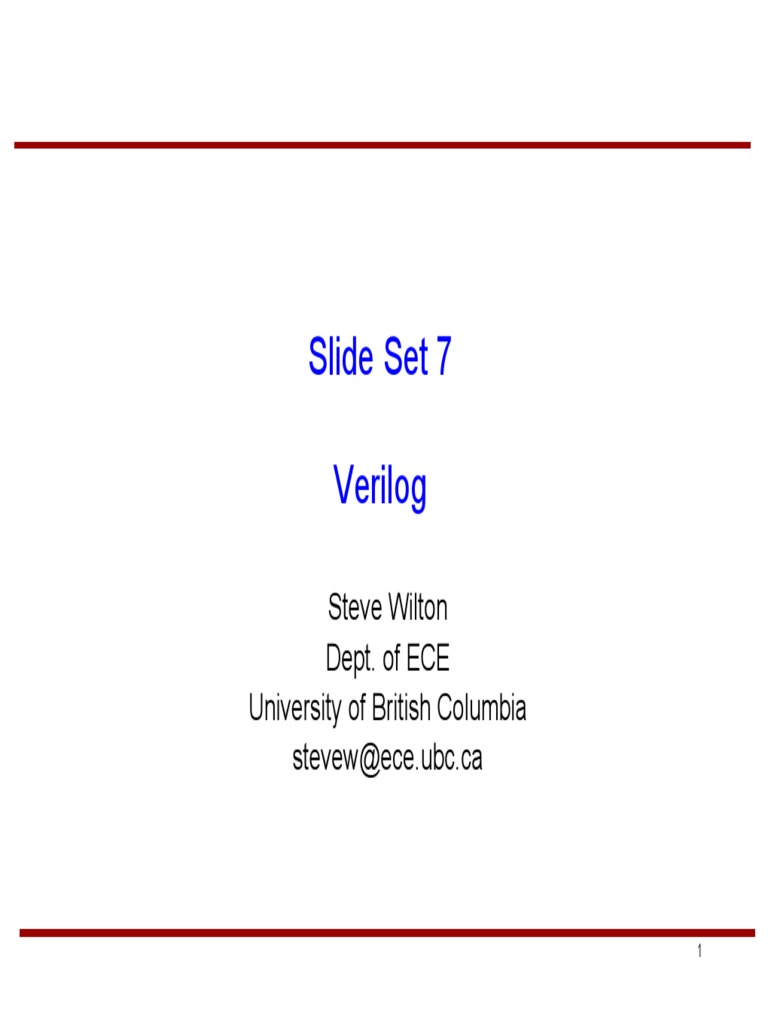 Verilog UBC | PDF | Hardware Description Language | Vhdl