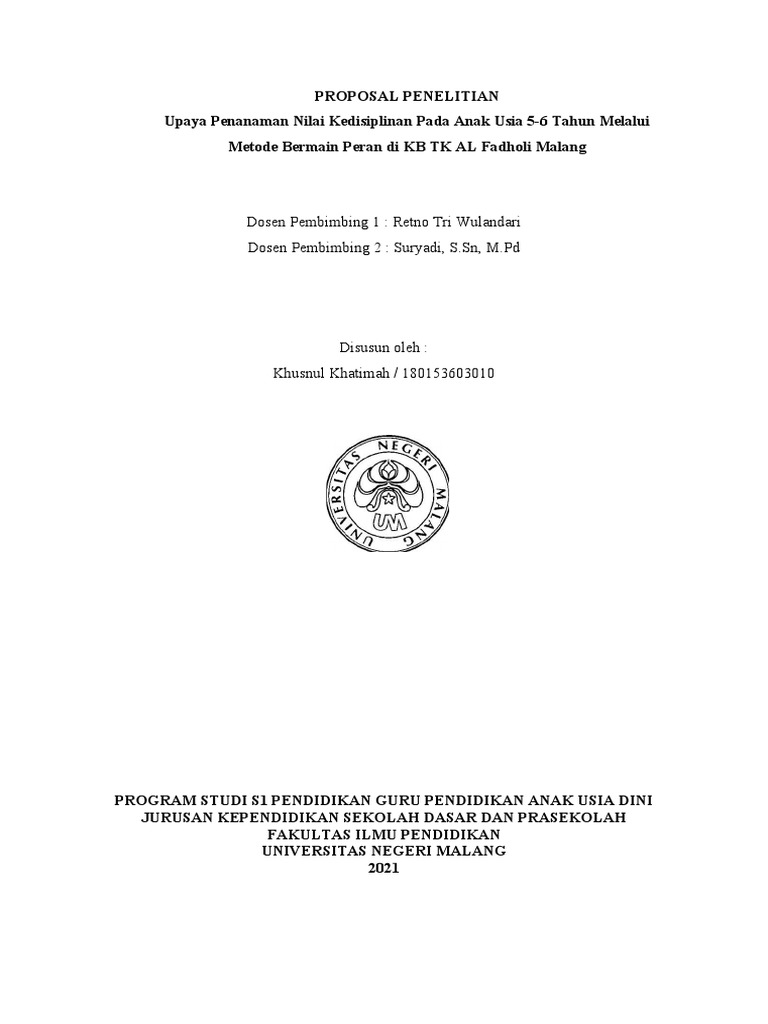 Proposal Skripsi - Khusnul Khatimah | PDF