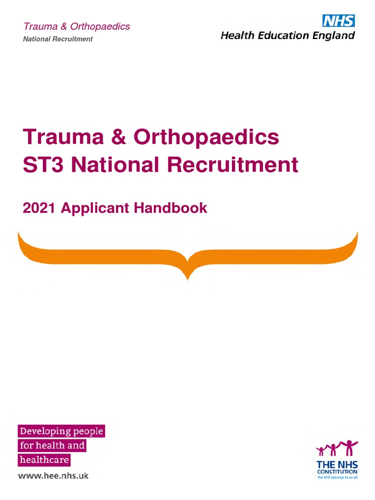 Trauma & Orthopaedics ST3 Recruitment Guide | PDF | Information Privacy | Recruitment