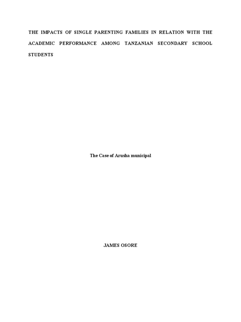 The Impacts of Single Parenting Families | PDF | Sampling (Statistics ...