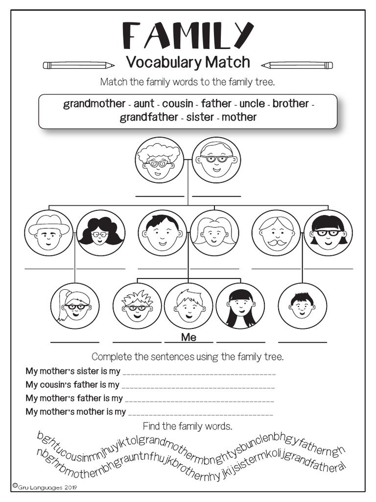 Family Vocabulary Match Eqbt8b | PDF | Language Arts & Discipline ...