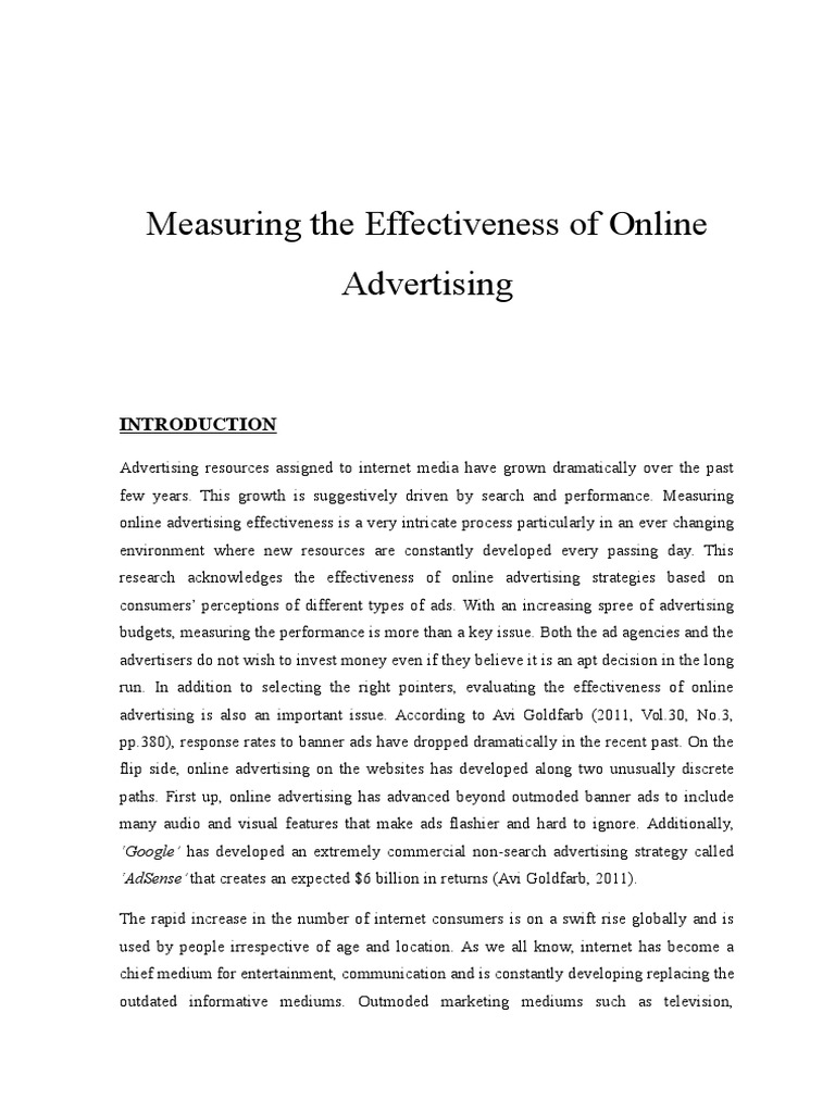 Online Advertising Effectiveness Analysis | PDF | Advertising | Online ...