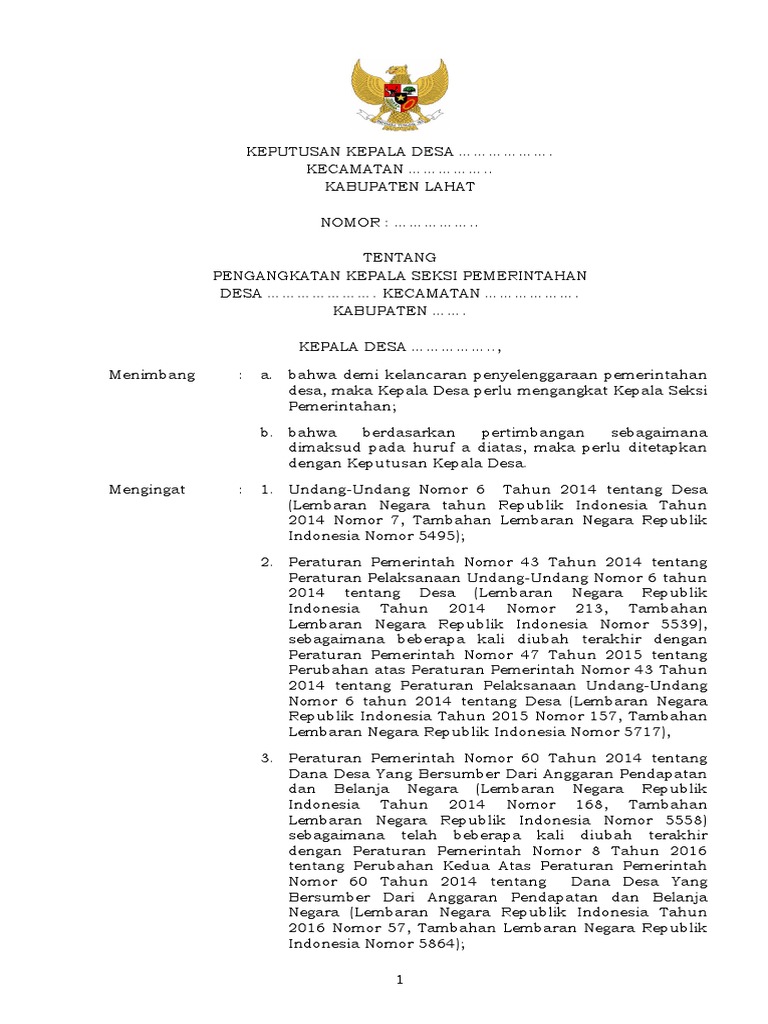 SK Kasi Pemerintahan | PDF SK Kasi Pemerintahan | PDF