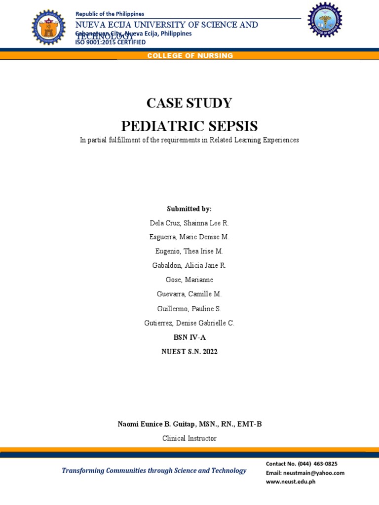 Pediatric Sepsis Case Study Manuscript 1 | PDF | Artery | Heart