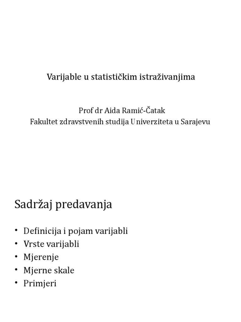 Varijable Istraživanja | PDF