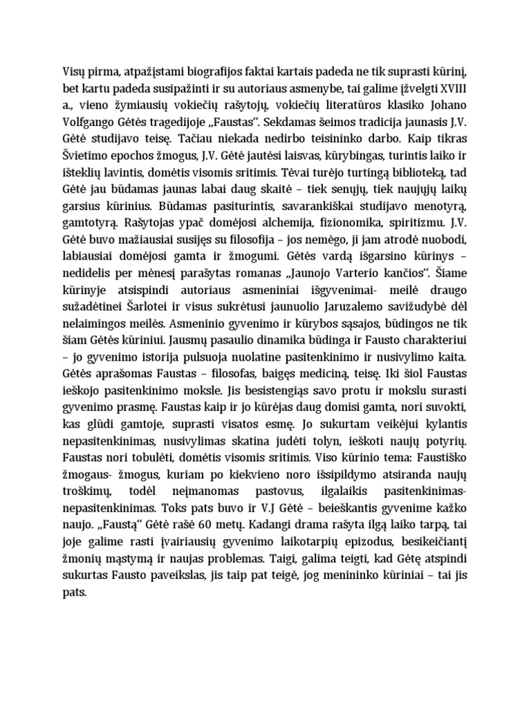 Gėtė. Faustas | PDF